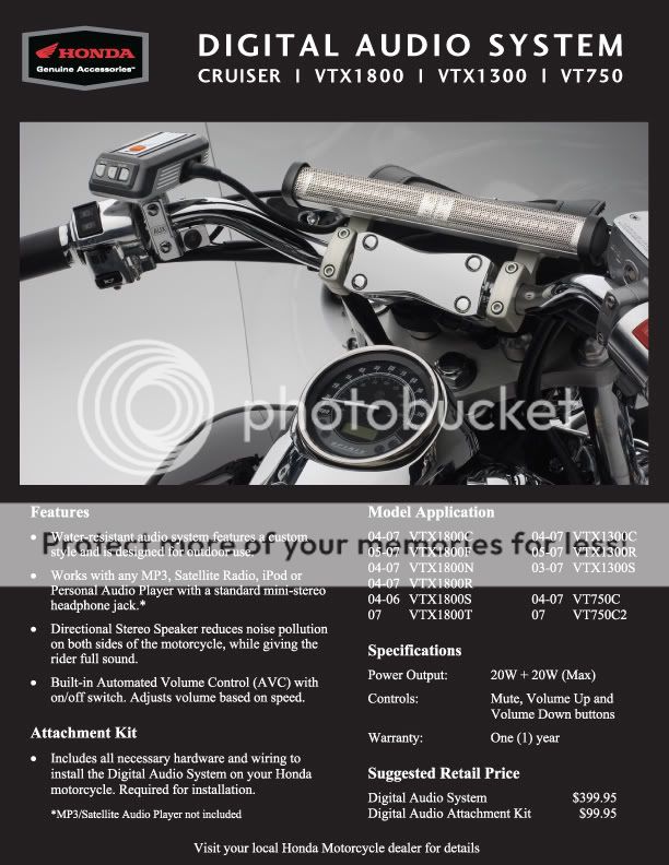 Honda Digital Audio System | Honda VTX Forum