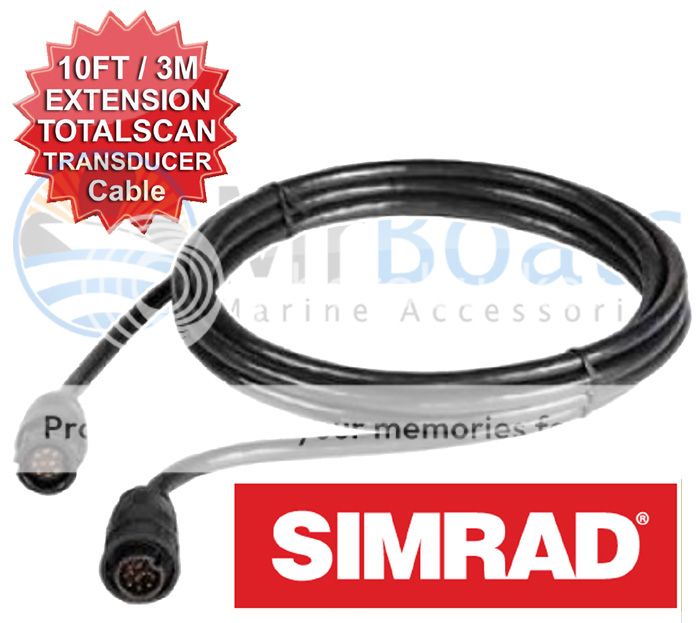 SIMRAD TOTALSCAN TRANSDUCER EXTENSION CABLE 10FT / 9 Pin Part#: 000 ...